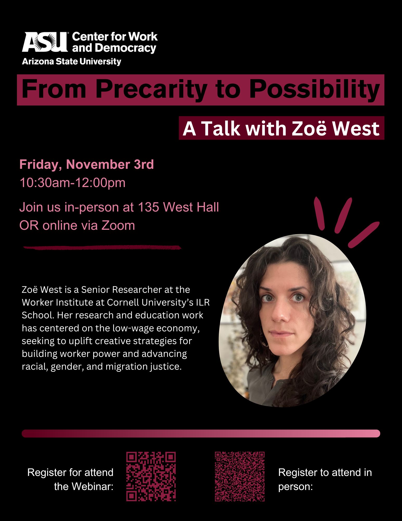 From Precarity to Possibility: A Talk with Zoë West | Center for Work and Democracy